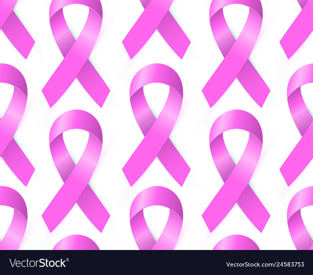 Realistic pink ribbon seamless pattern to world Vector Image