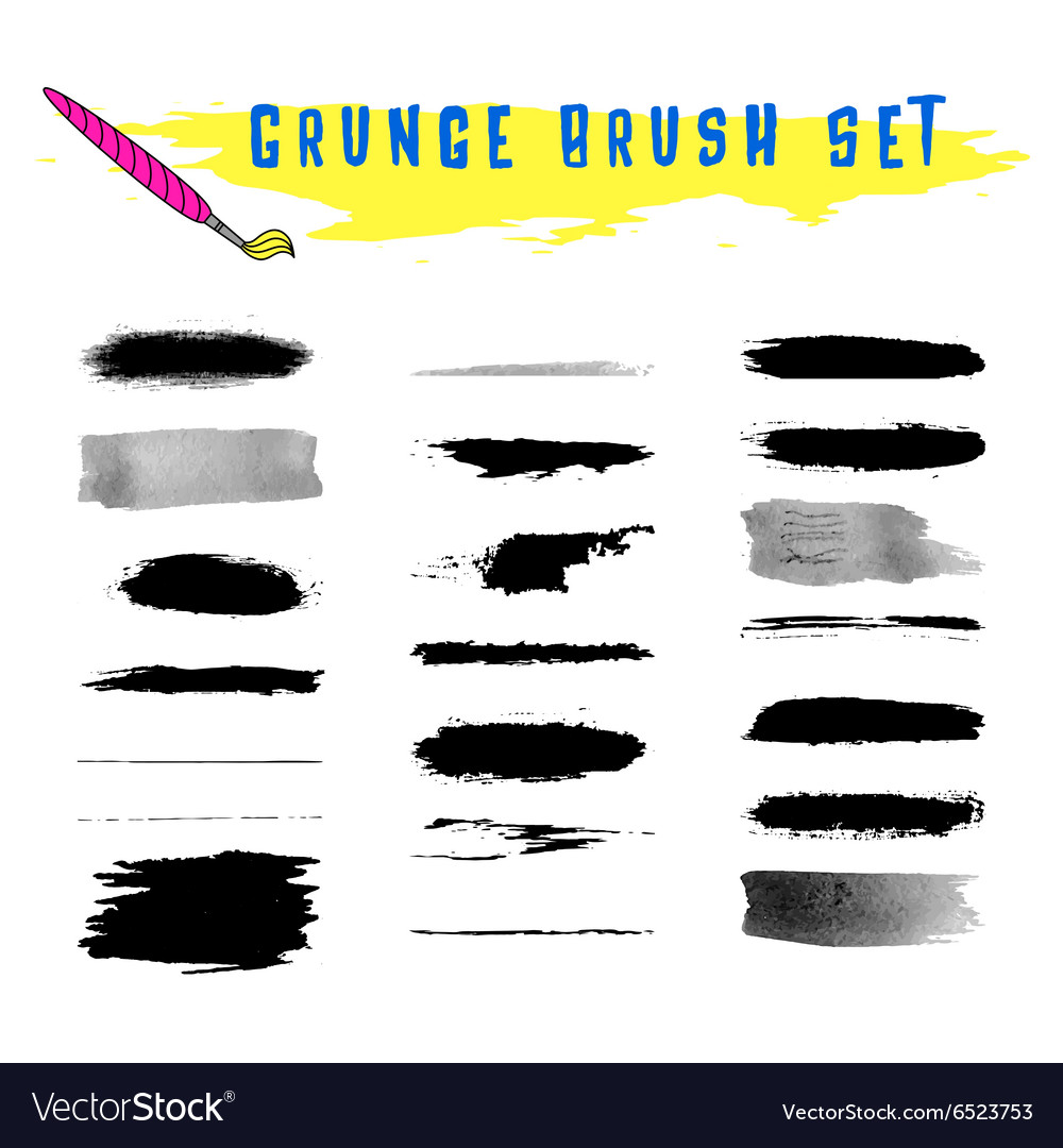 Set grunge brushes Royalty Free Vector Image - VectorStock
