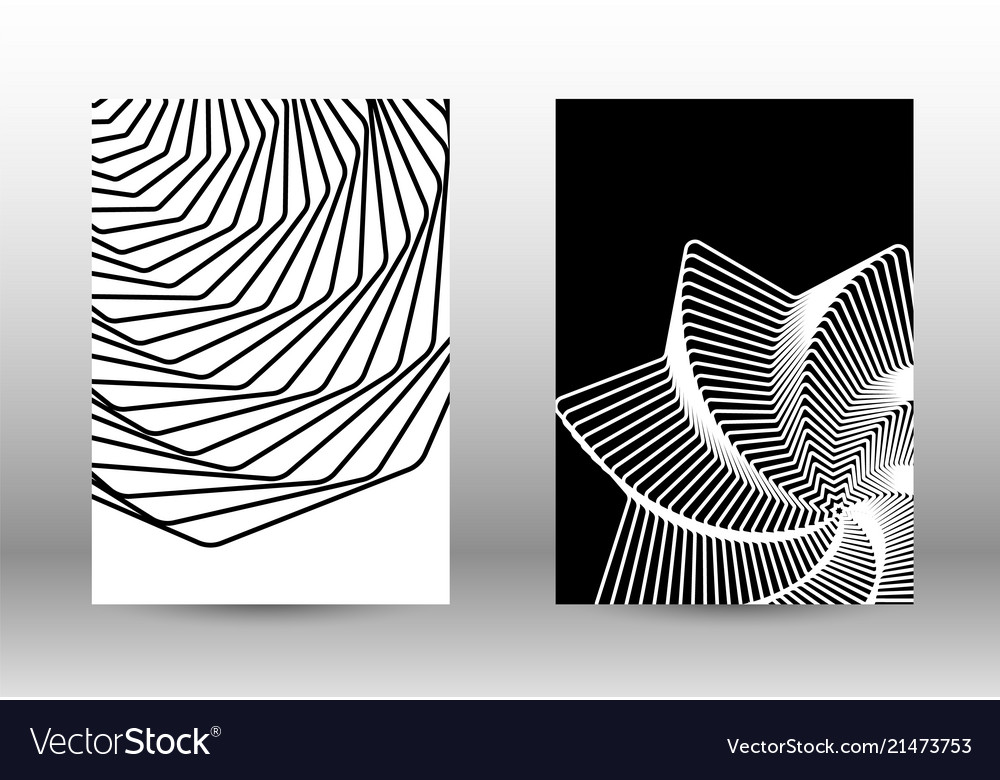 Set of abstract patterns with distorted lines Vector Image