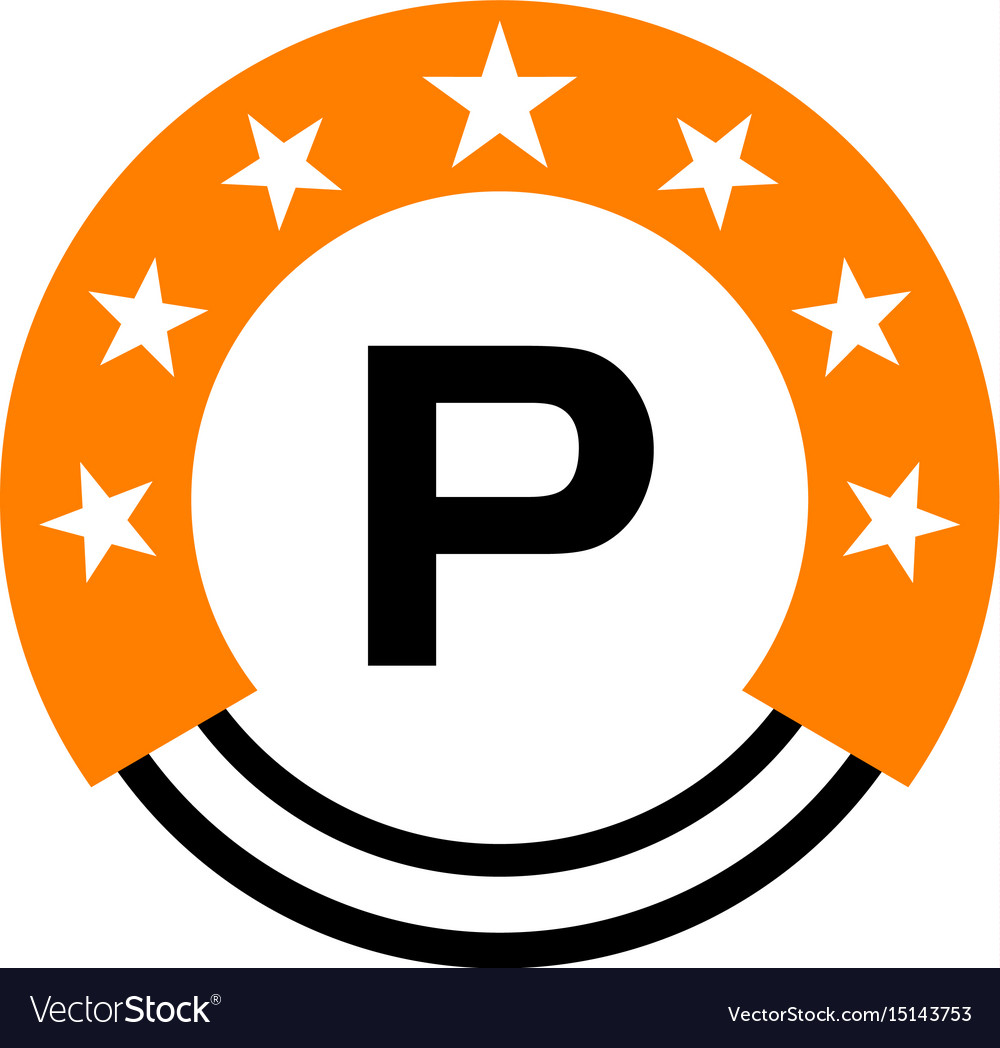 Star union initial p Royalty Free Vector Image