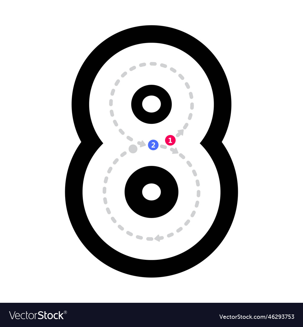 Tracing number 8 prewriting dotted line math Vector Image Tracing number 8 prewriting dotted line math Vector Image