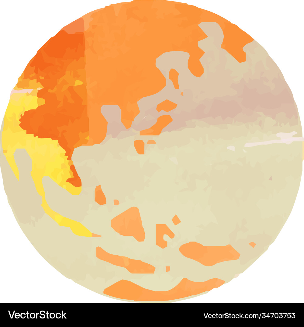Warm watercolor-like a round earth Royalty Free Vector Image