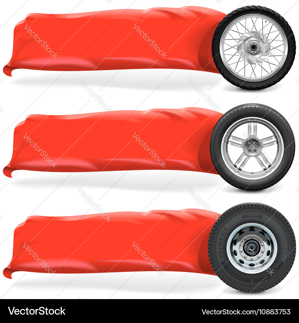 Wheels with Banner Royalty Free Vector Image - VectorStock