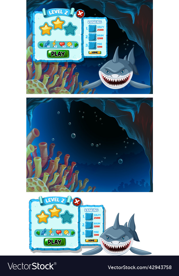 A game background template with elements Vector Image