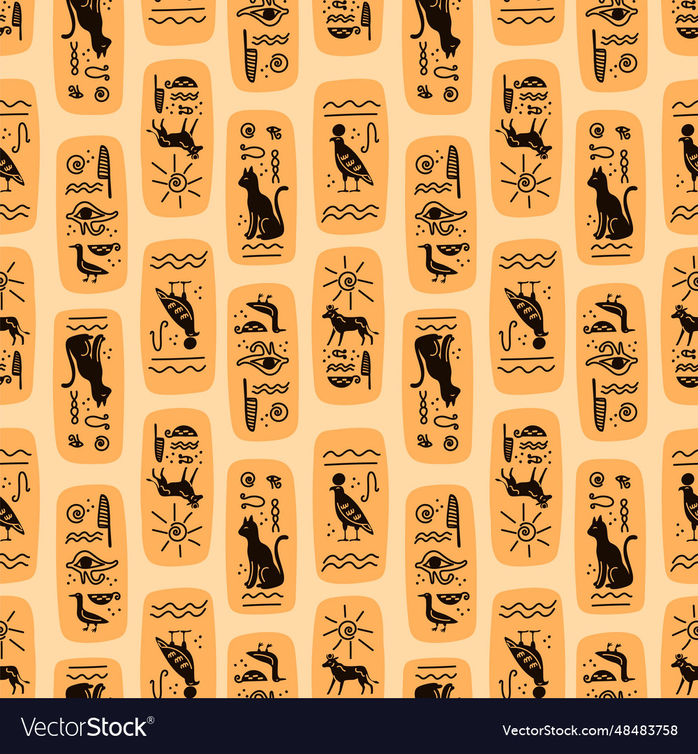 Ancient egypt elements seamless pattern Royalty Free Vector