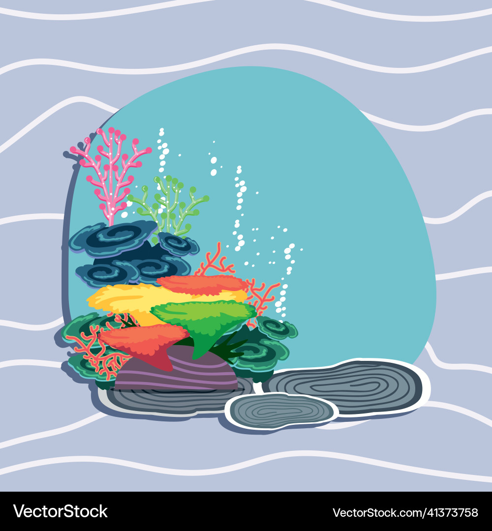 Coral and reef sea Royalty Free Vector Image - VectorStock
