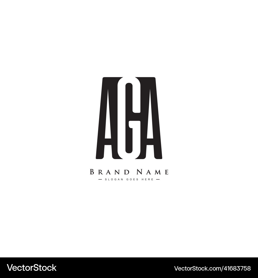 Initial letter aga logo - minimal business Vector Image