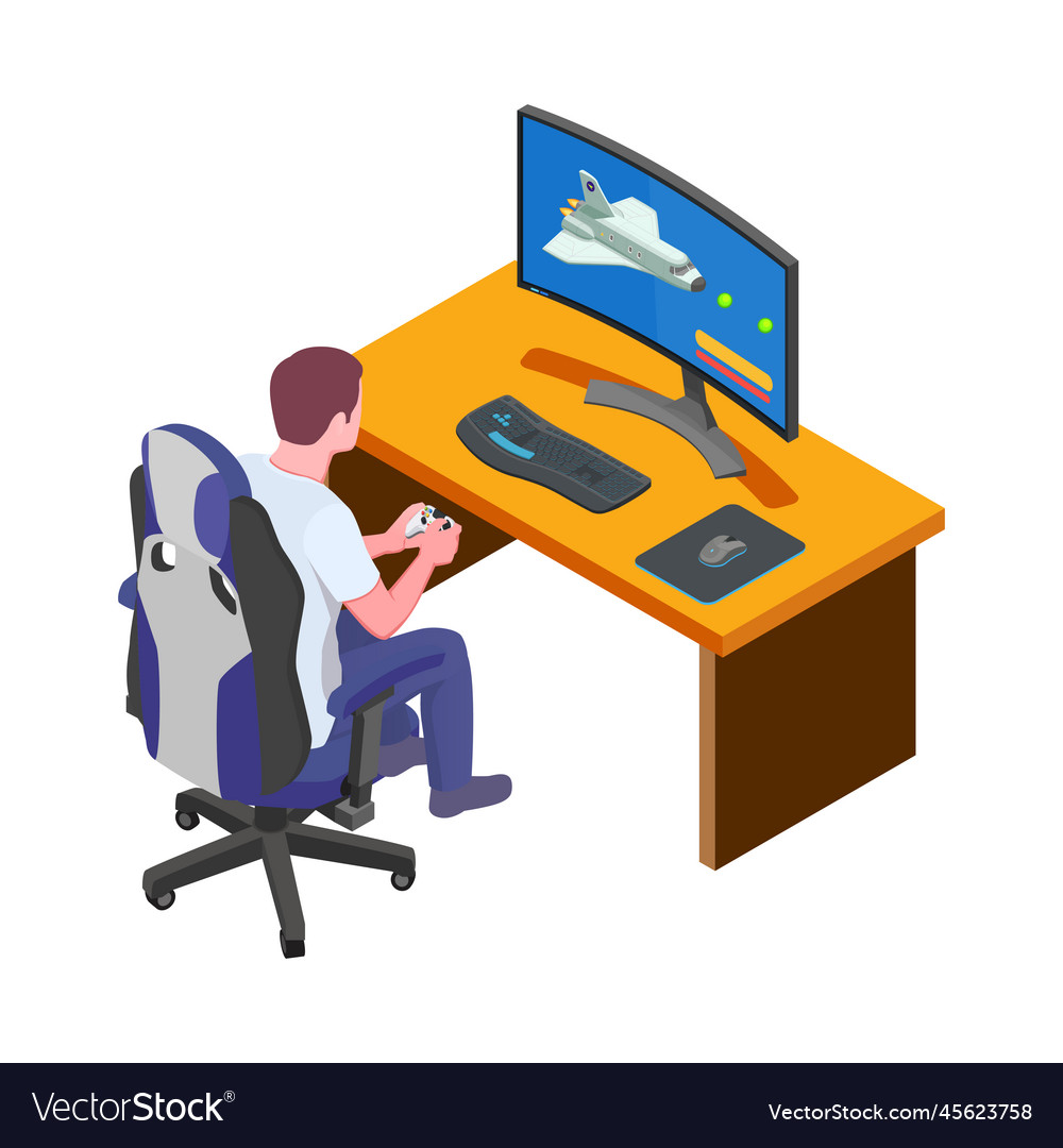 Jet game developer composition Royalty Free Vector Image