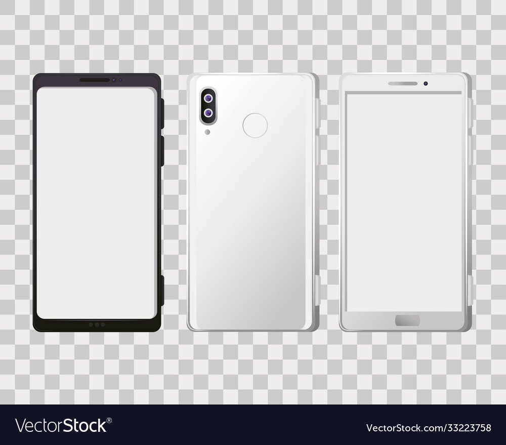 Mockup realistic smartphones devices Royalty Free Vector