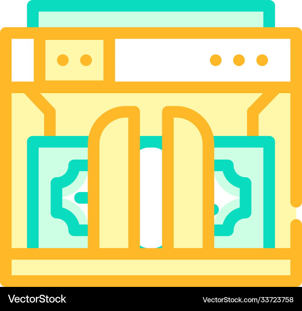 Money counting machine color icon Royalty Free Vector Image