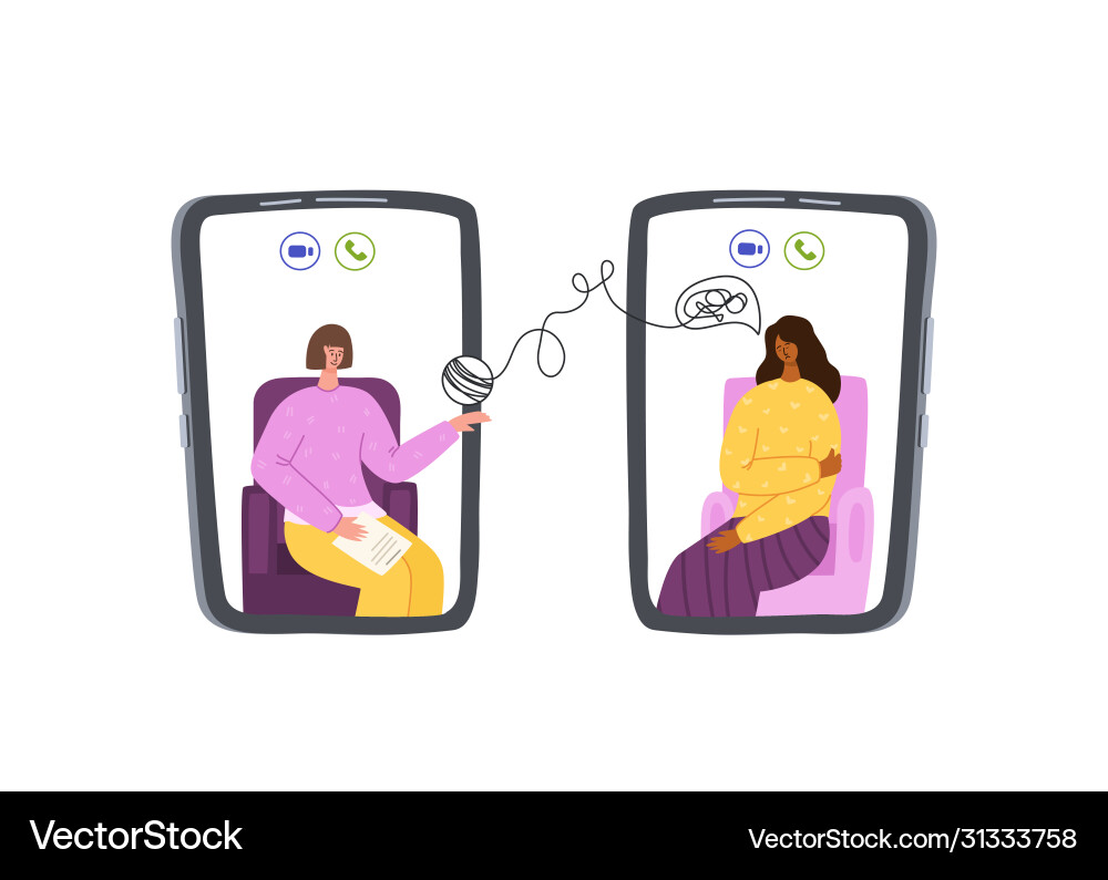 Psychological servise online personal assistance Vector Image