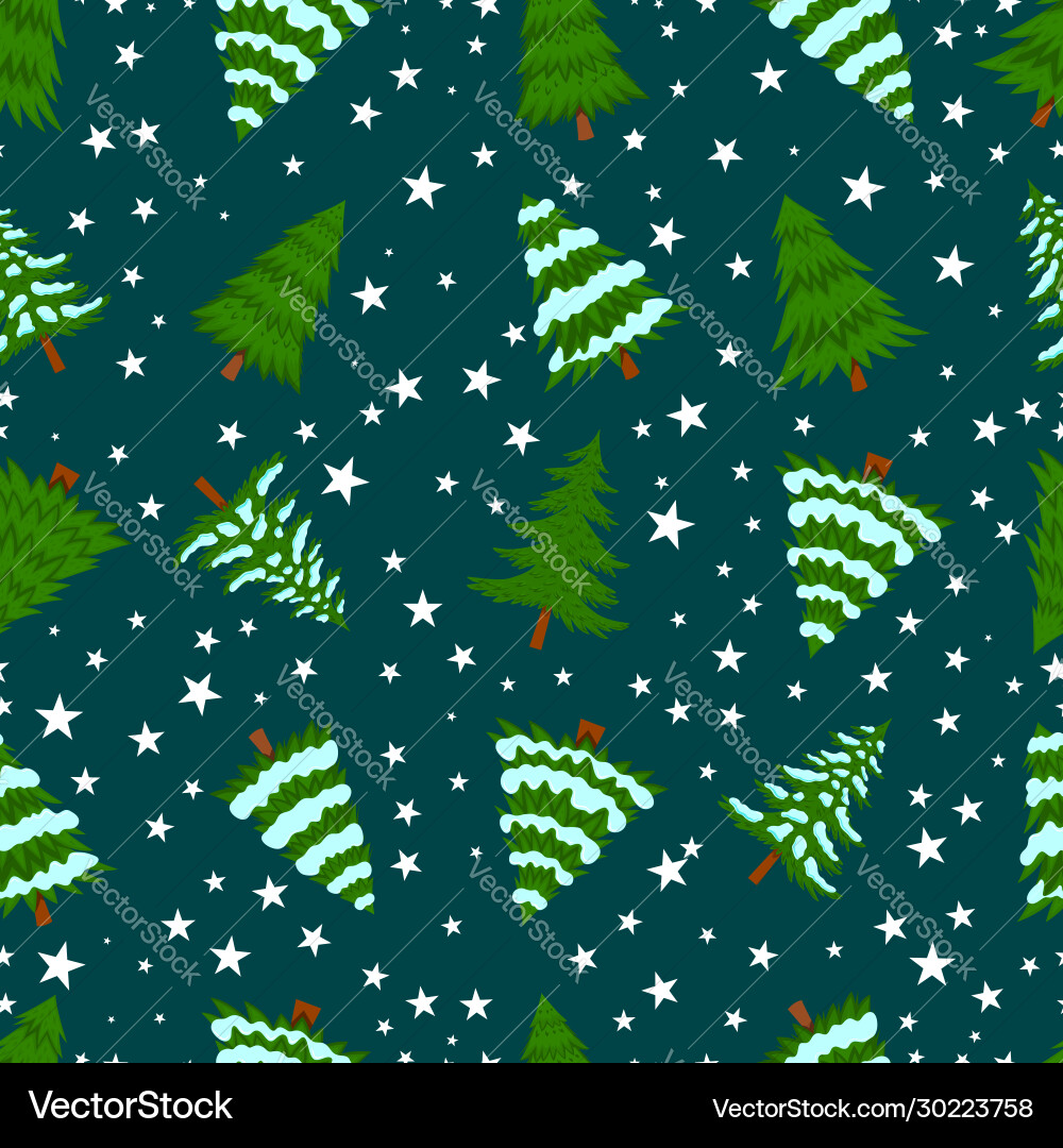 Seamless pattern with pine trees and snow design Vector Image