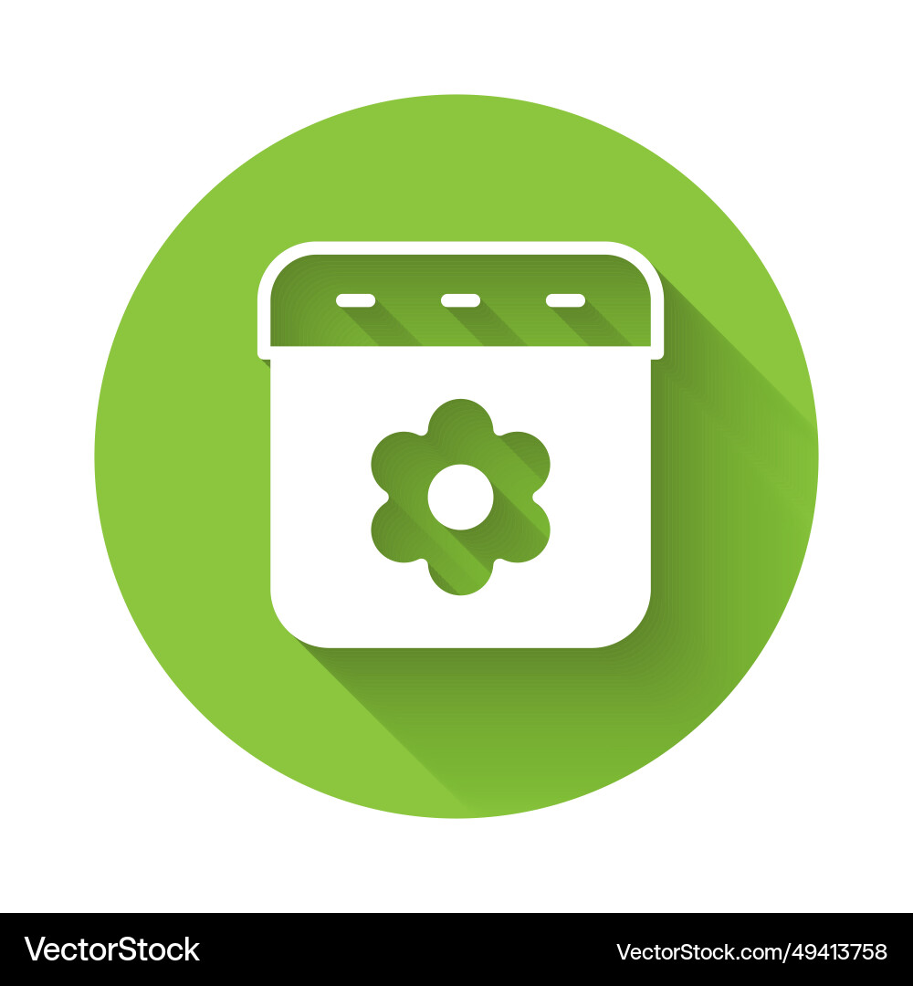 White calendar spring icon isolated with long Vector Image