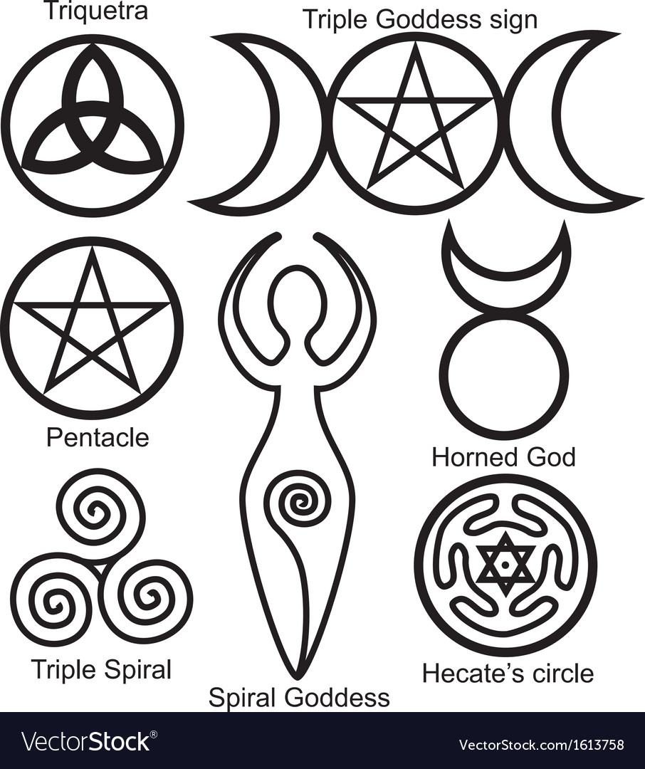 Wiccan symbols set Royalty Free Vector Image - VectorStock Wiccan symbols set Royalty Free Vector Image - VectorStock