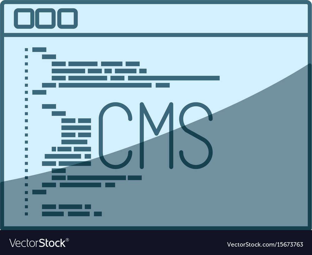 Blue Shading Silhouette Programming Window Vector Image