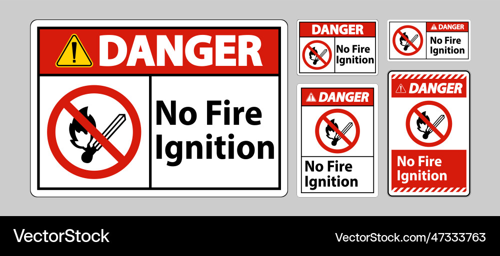Danger no fire ignition symbol sign on white Vector Image