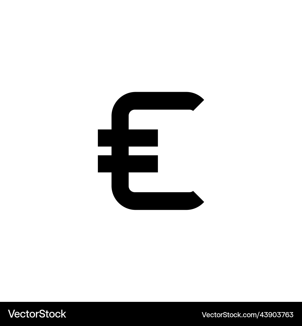 Euro currency symbol design Royalty Free Vector Image