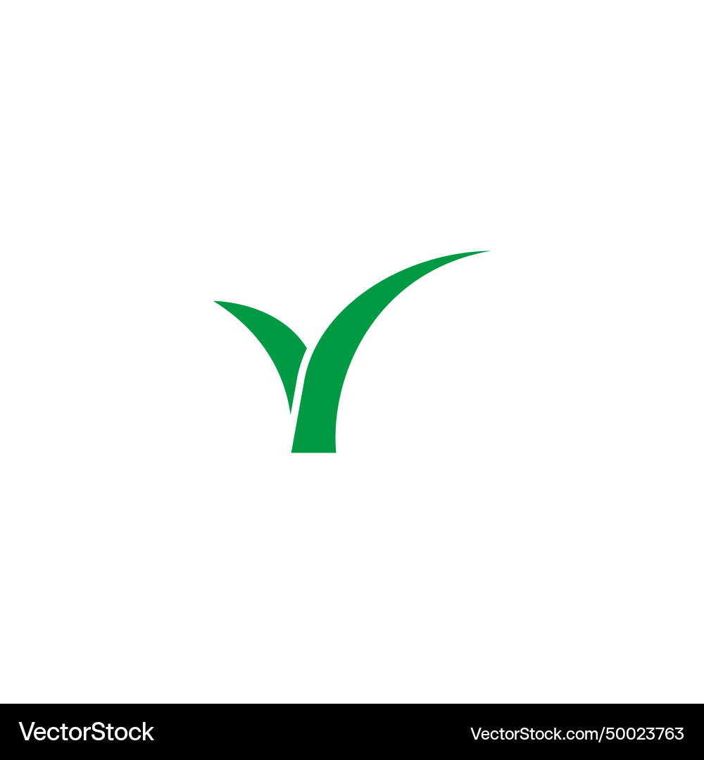 Letter v grass geometric symbol simple logo Vector Image