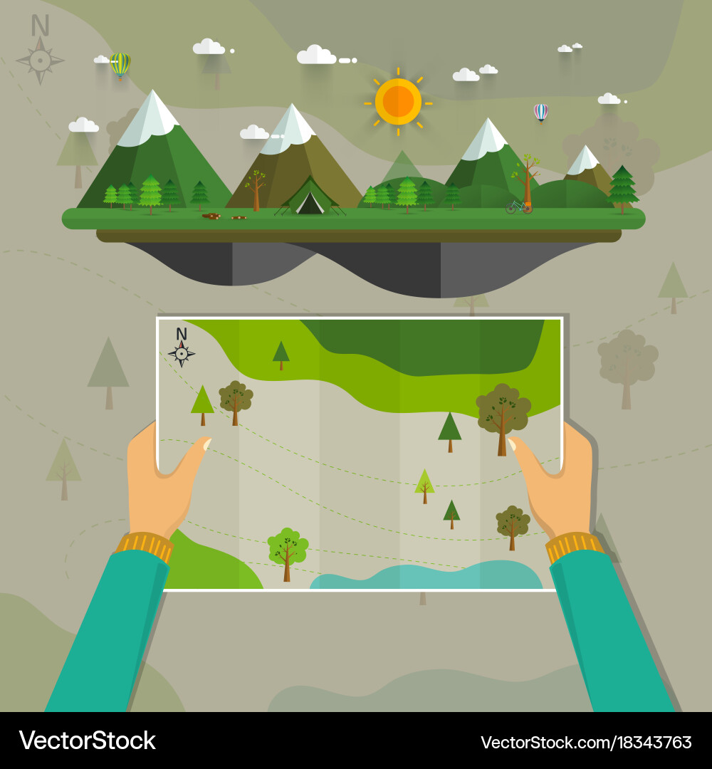 Cartoon Hiking Map