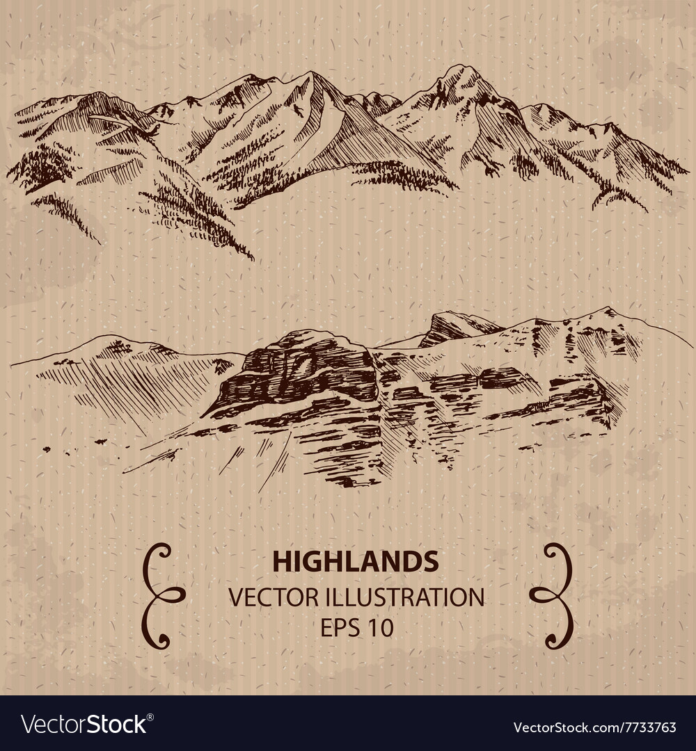 Mountain range Royalty Free Vector Image - VectorStock