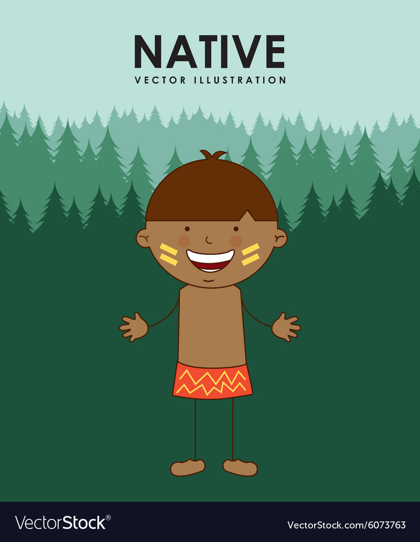 Native kid Royalty Free Vector Image - VectorStock