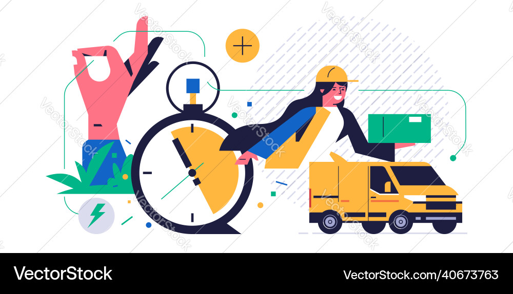 Online parcel delivery service concept Royalty Free Vector