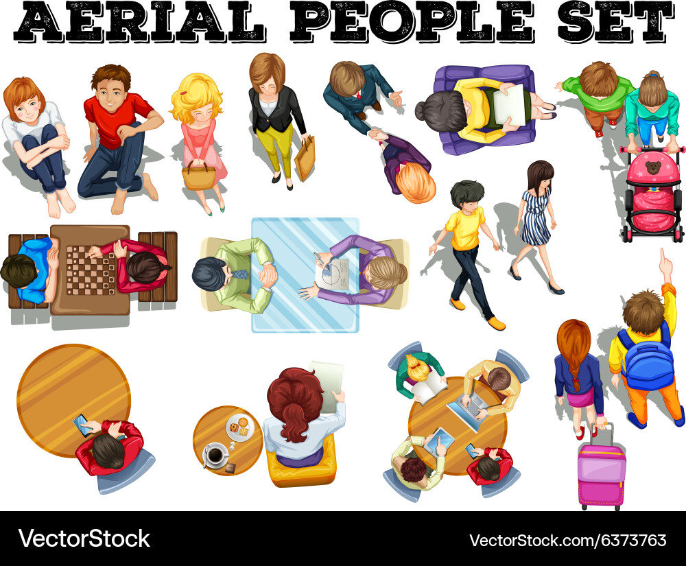 People Aerial View Vector