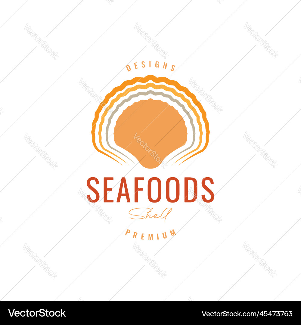 Scallop shell seafood delicious creature marine Vector Image