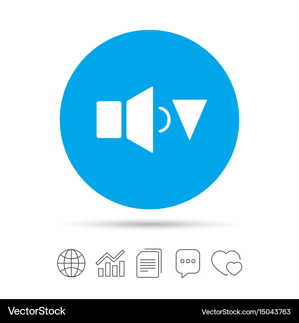 Speaker low volume sign icon sound symbol Vector Image