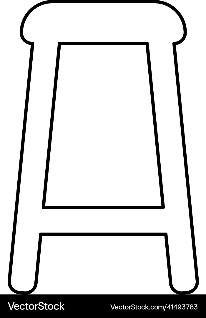 Stool contour outline line icon black color image Vector Image