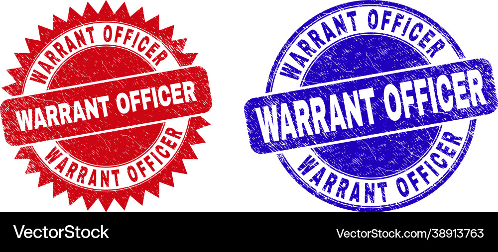 Warrant officer rounded and rosette stamps Vector Image