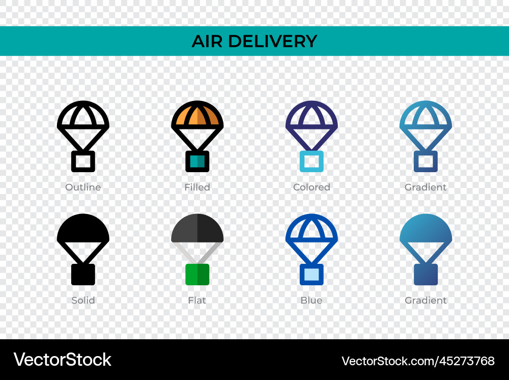 Air delivery icon in different style delivery Vector Image