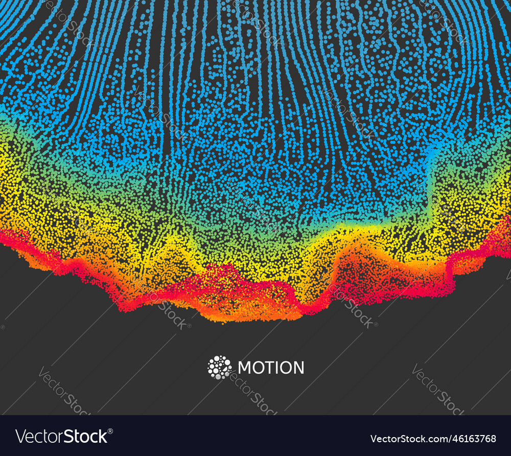Array With Dynamic Particles Abstract Background Vector Image