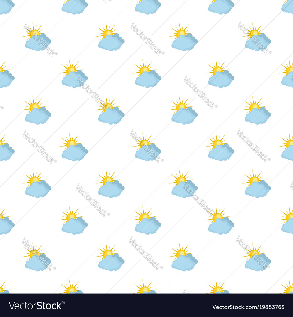 Blue cloudy sun pattern seamless Royalty Free Vector Image