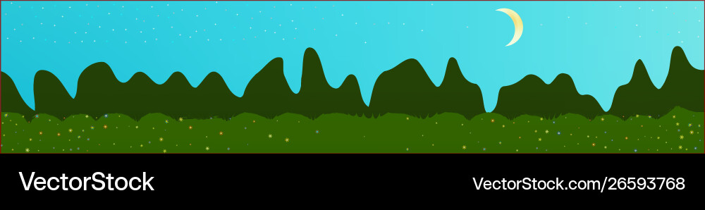 Cyan sky and mountains landscape Royalty Free Vector Image