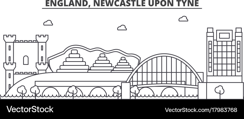 England newcastle upon tyne architecture line Vector Image