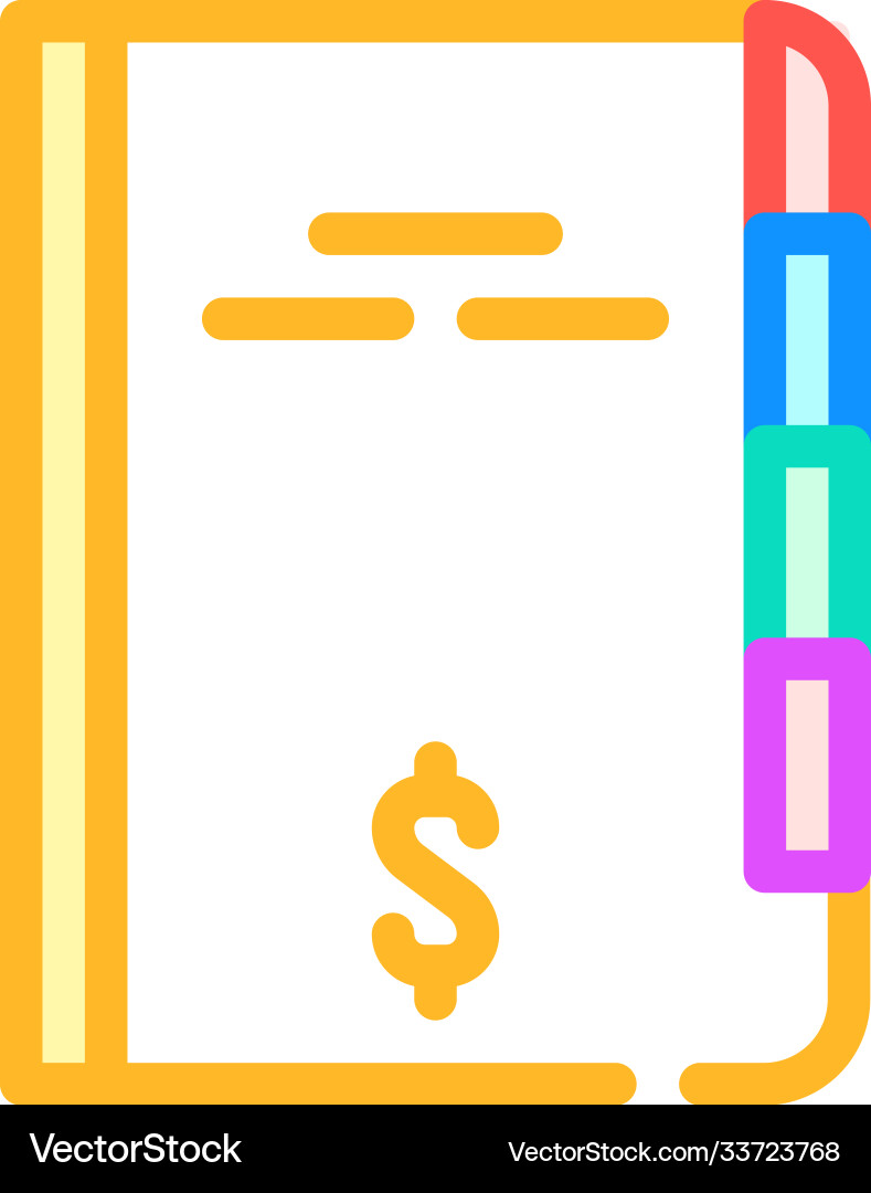 Financial report color icon isolated Royalty Free Vector
