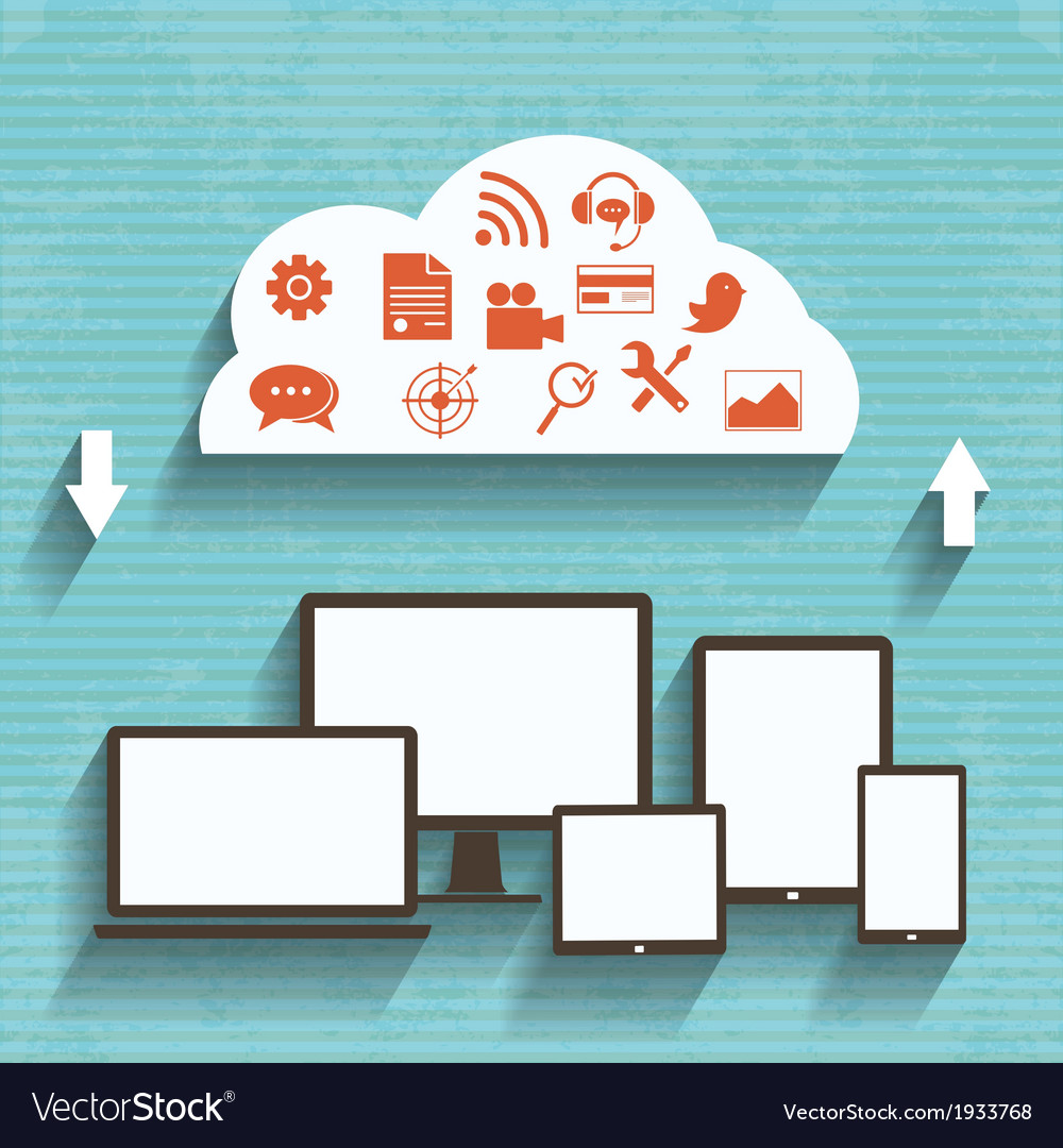 Flat design concept of cloud service Royalty Free Vector