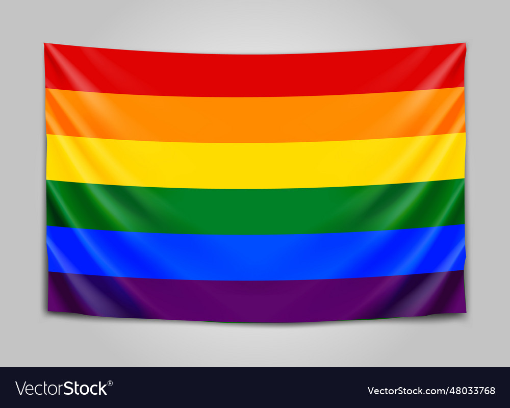 Hanging flag of lgbt tolerance concept Royalty Free Vector