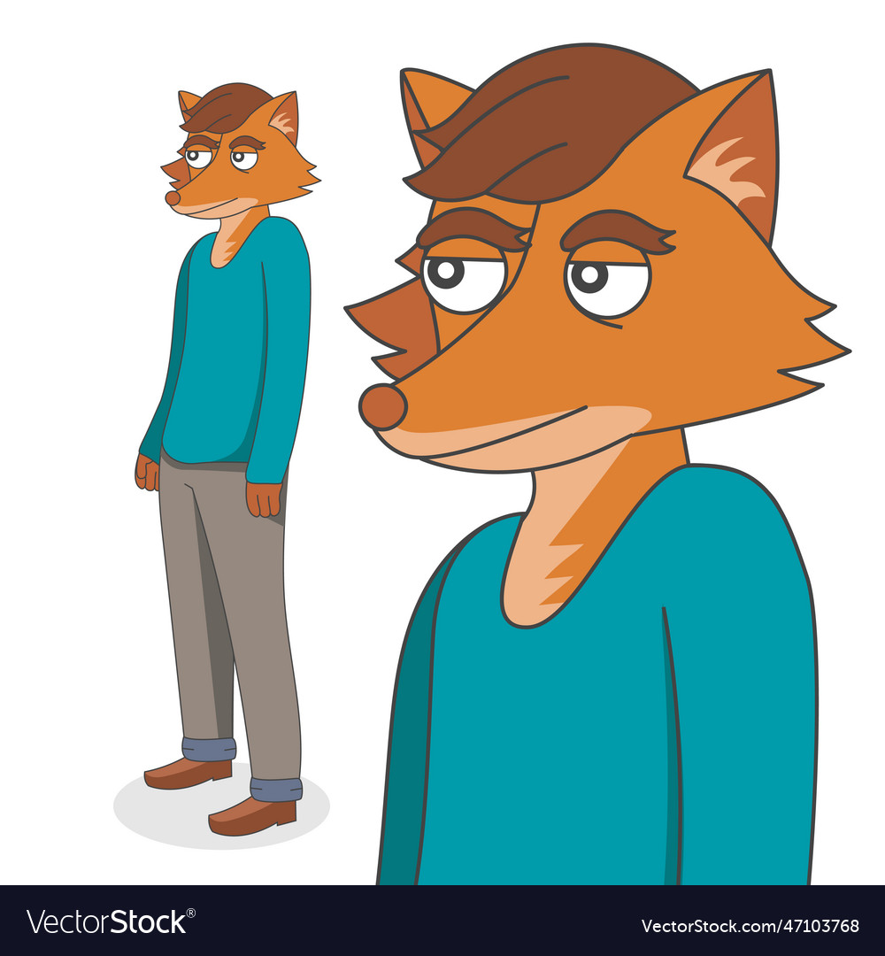 Humanized fox Royalty Free Vector Image - VectorStock