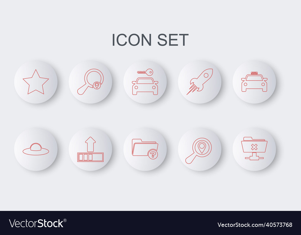 Set line ftp cancel operation ufo flying Vector Image Set line ftp cancel operation ufo flying Vector Image