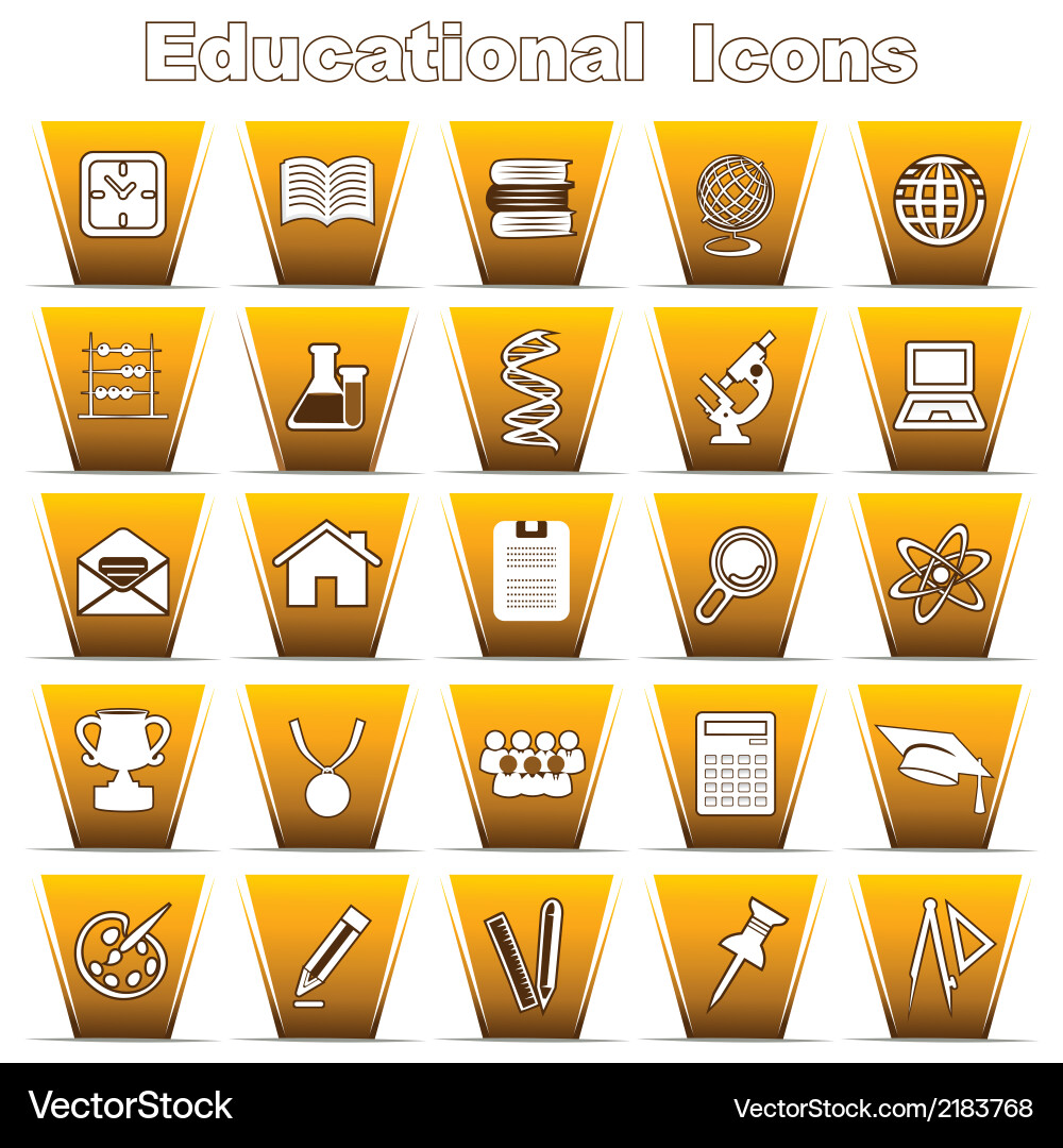Set of educational icons Royalty Free Vector Image