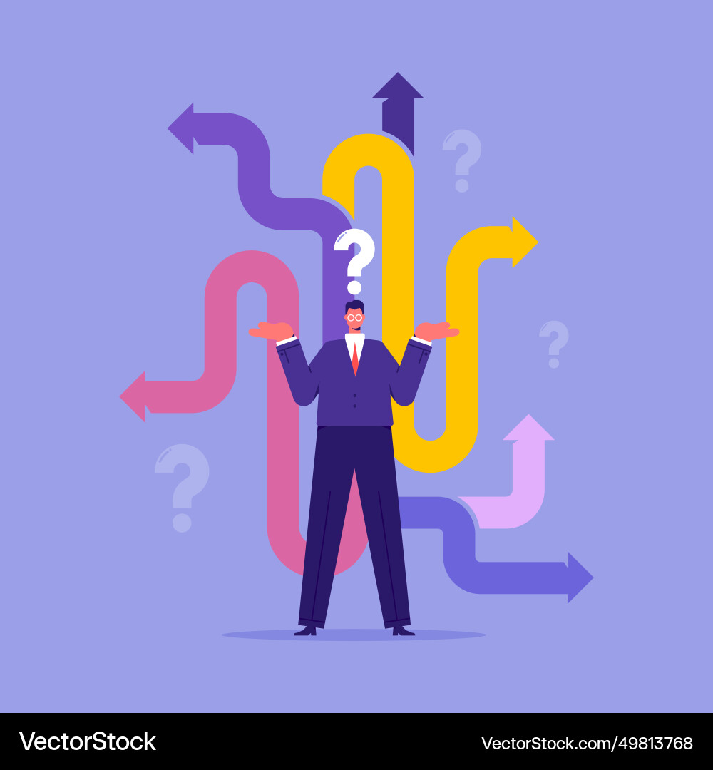 Work direction or choose the right way to success Vector Image