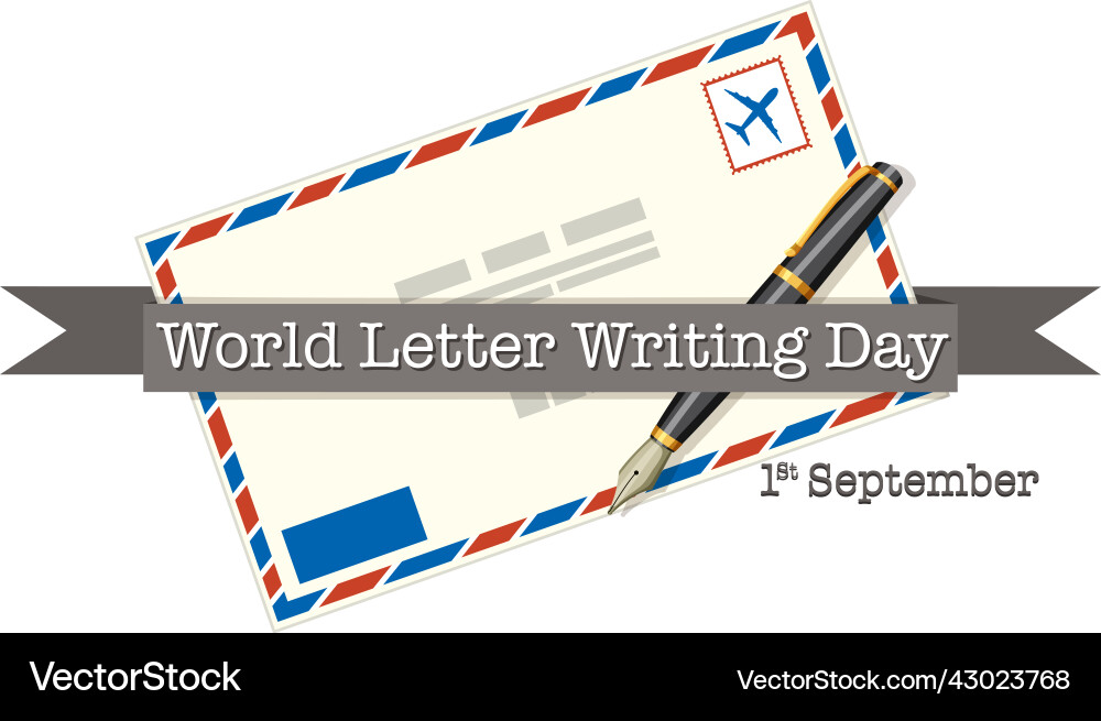 World letter writing day banner design Royalty Free Vector