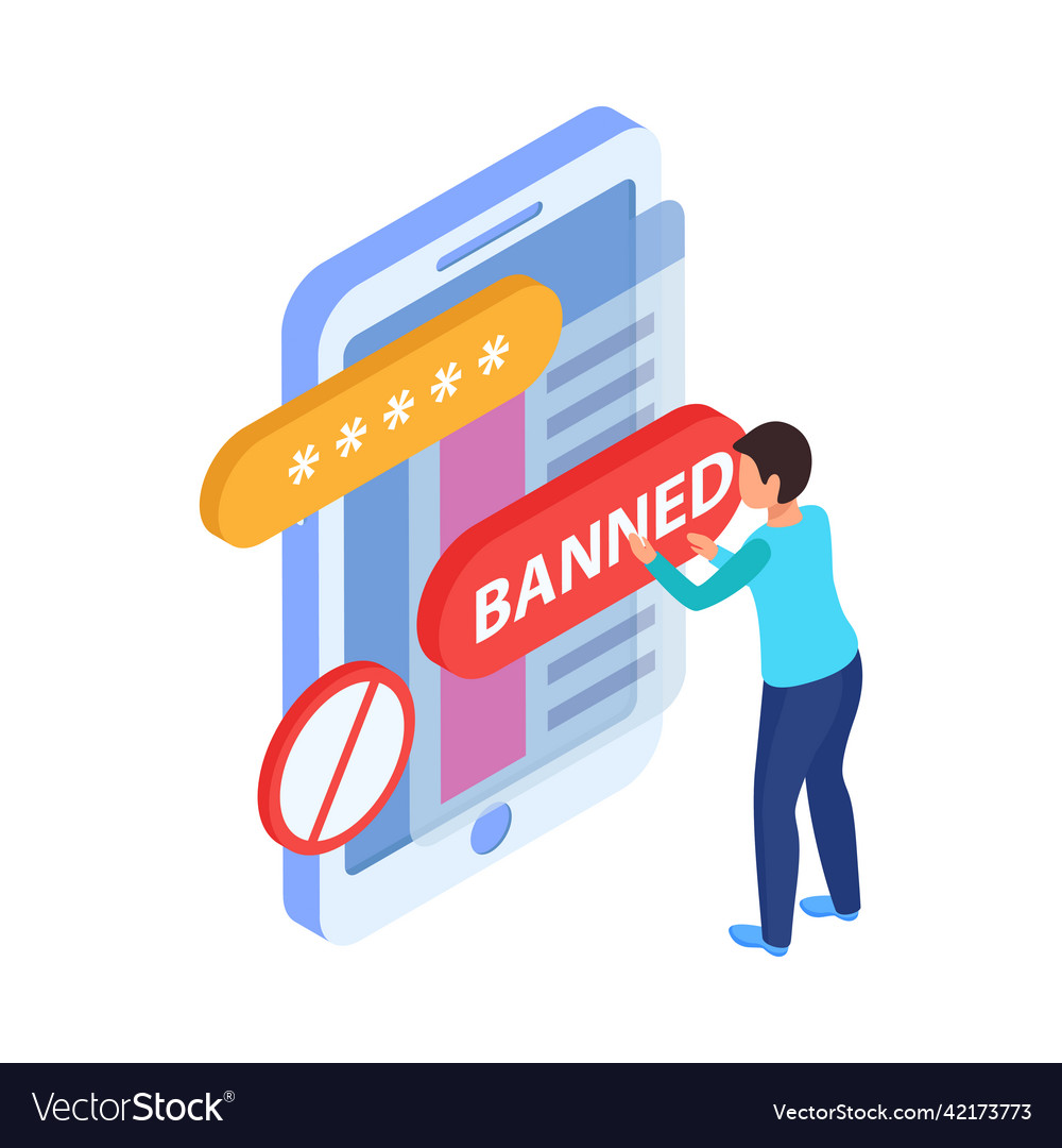 Blocking internet icon Royalty Free Vector Image