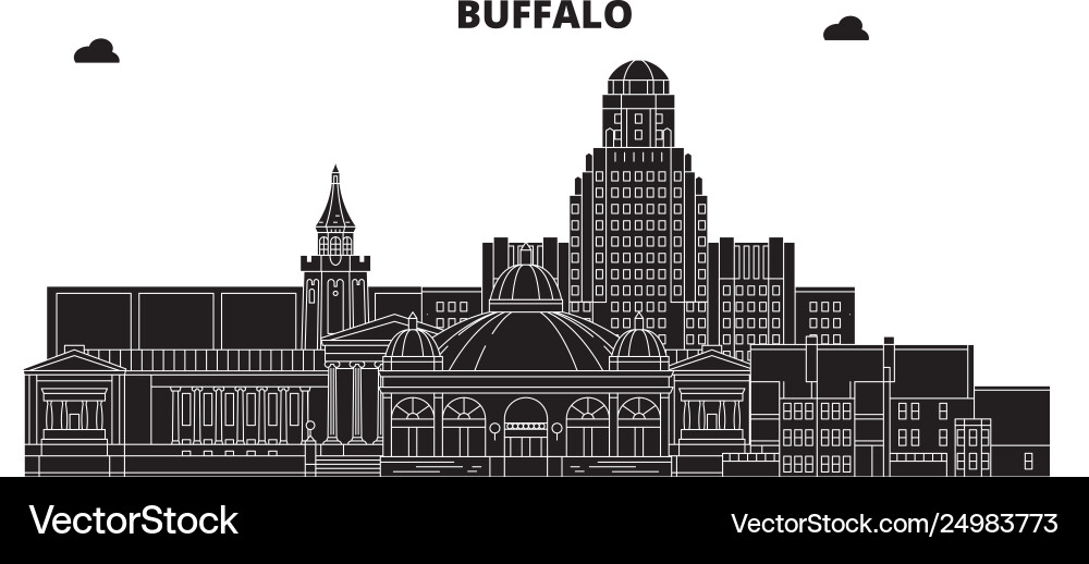 Buffalounited states skyline travel Royalty Free Vector