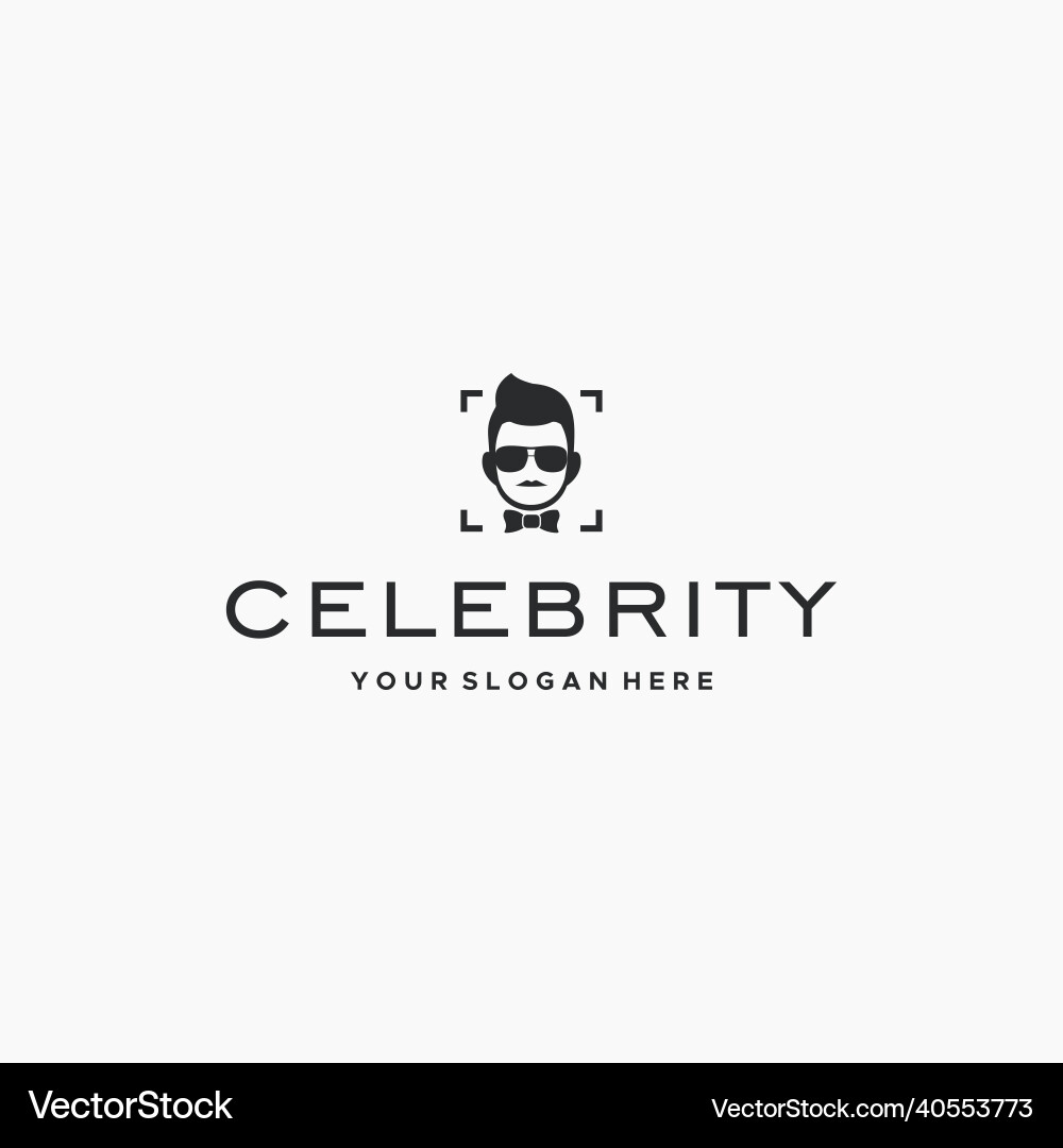 Flat celebrity man gentleman bowties logo design Vector Image