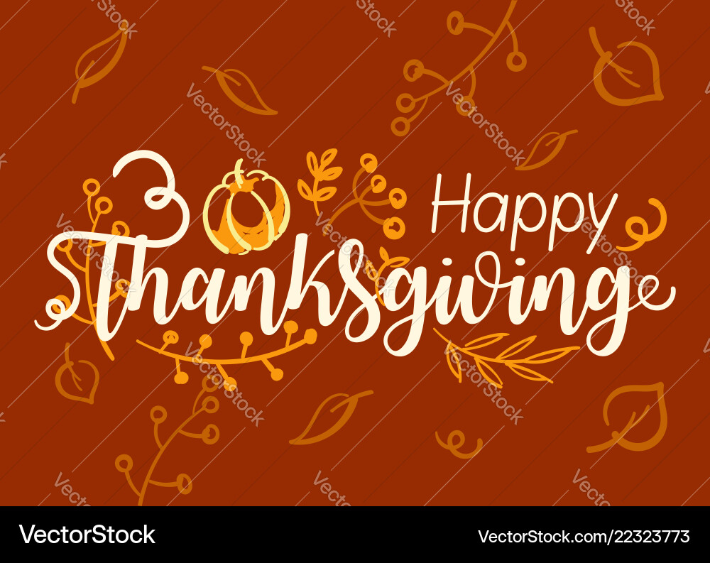 Hand drawn happy thanksgiving typography banner Vector Image