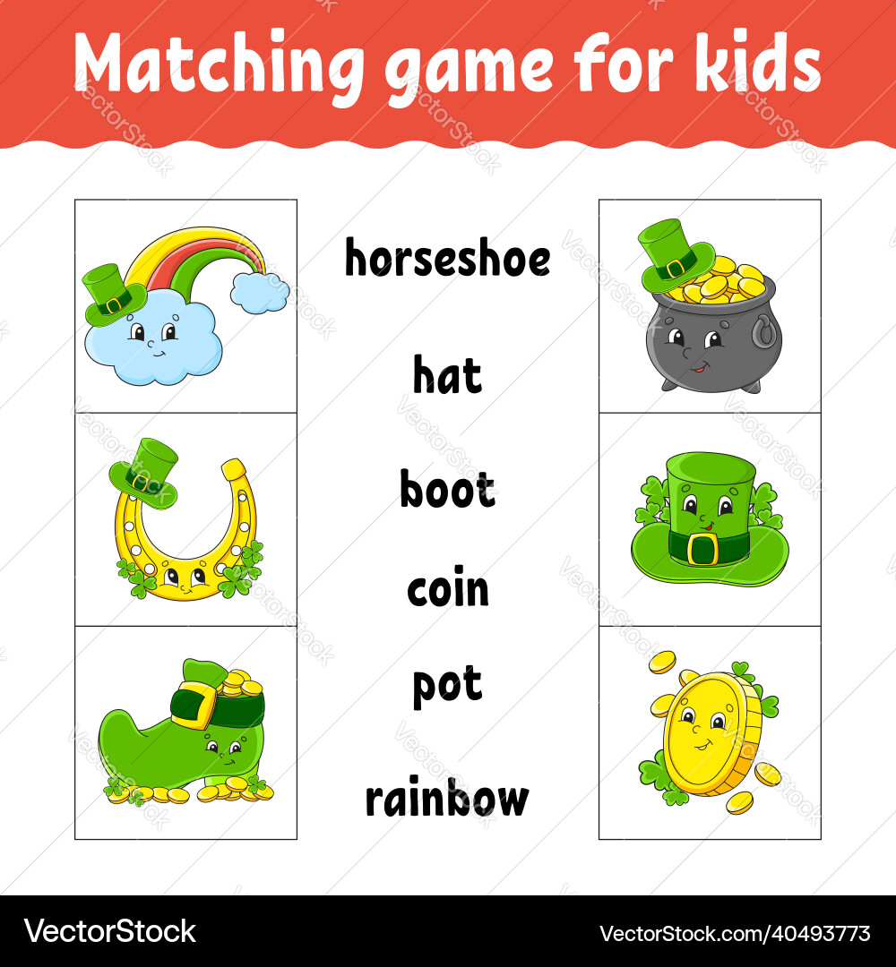 Matching game for kids find the correct answer Vector Image