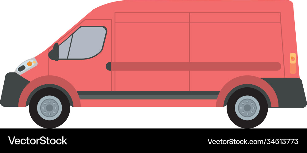 Red van vehicle transport isolated icon Royalty Free Vector